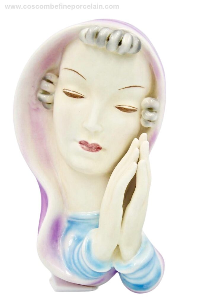 Goldscheider wall mask Adolph Prischl - art deco ceramics Austria