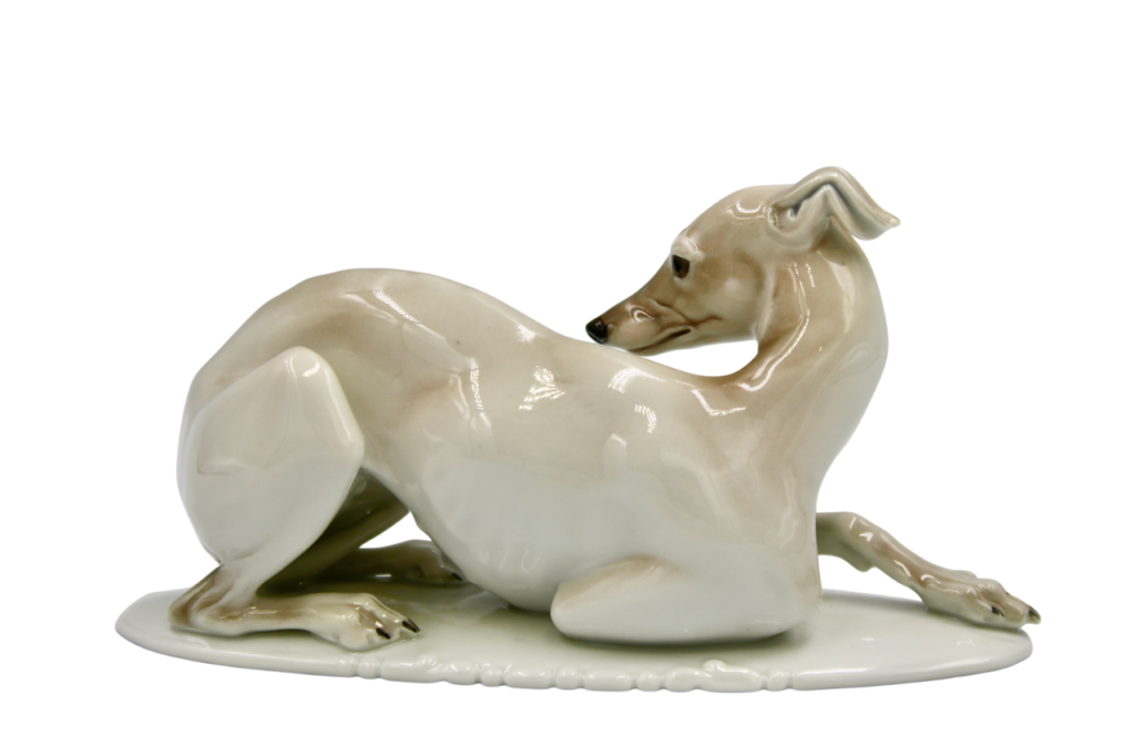 Rosenthal lying greyhound porcelain Dog Prof. Theodor Kärner