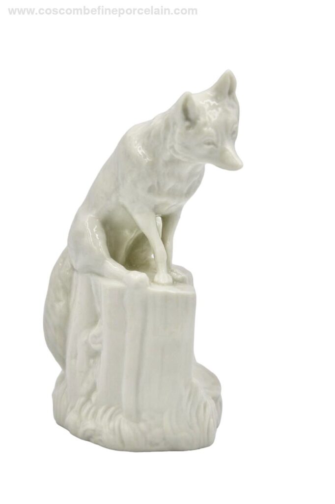 Nymphenburg Glazed White Porcelain Large Curled Fox 456